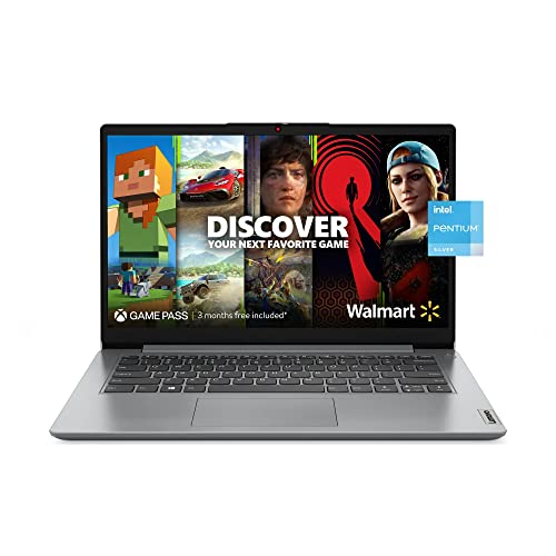 Lenovo Ideapad 1i, 14.0" Laptop, Intel Pentium N5030, 4GB RAM, 128GB eMMC Storage, Cloud Grey, Windows 11 in S Mode, 82V6001DUS