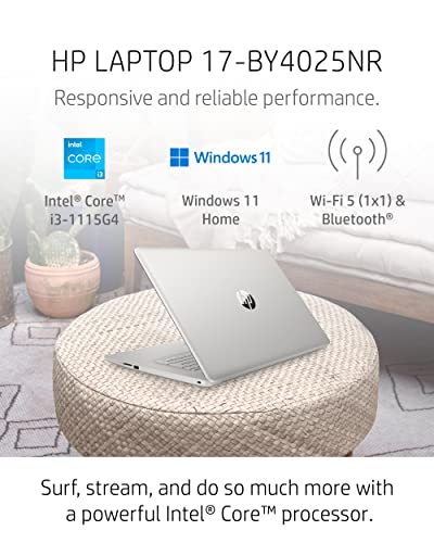 HP 17 Laptop PC, 11 Generation Intel Core, 4 GB RAM, 256 GB SSD, UHD Graphics, 17.3" HD+ Display, Windows 11 Home, Wi-Fi & Bluetooth Combo, 7 Ports, Long Battery Life, HD Webcam 17-by4025nr 2022