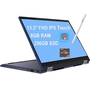 lenovo yoga 6 13 2-in-1 laptop 13.3″ fhd ips touchscreen (72% ntsc) amd hexa-core ryzen 5 5500u (beats i7-10510u) 8gb ram 256gb ssd backlit fingerprint dolby win10 blue + pen