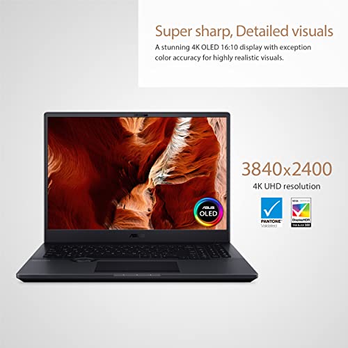 ASUS ProArt StudioBook Pro 16 OLED Laptop, 16” 3840x2400 OLED Display, Intel Core i9-12900H CPU, 32GB DDR4, 2TB PCIe SSD, Nvidia RTX A3000, Windows 11 Pro, W7600Z3A-XB96, Mineral Black