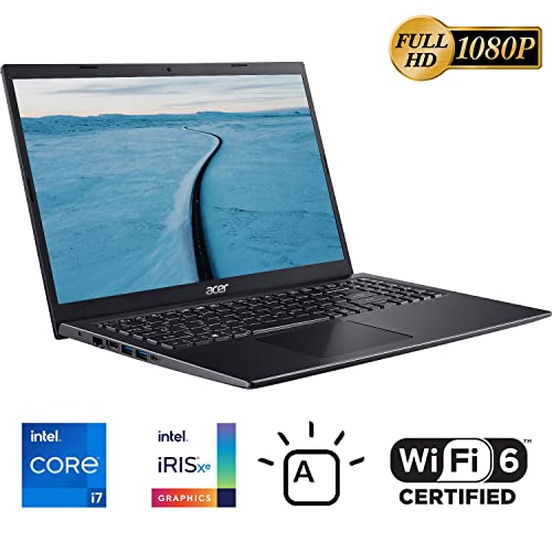 Acer Aspire 5 Notebook Laptop, 15.6 inch FHD Display, Intel Core i7-1165G7, 36GB RAM, 1TB PCIe SSD + 1TB HDD, Webcam, Backlit Keyboard, Fingerprint Reader, HDMI, Wi-Fi 6, Windows 11 Home, Black