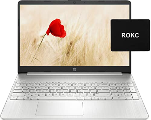 2022 HP 15 Laptop 11th Gen i5-1135G7 8GB RAM 256GB SSD, 15.6 Micro-Edge FHD Display, Webcam, HDMI, Wi-Fi, HP Fast Charge, Premium Light Thin Design, Windows 10-Free Windows 11 Update| ROKC Bundle