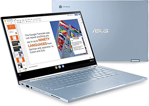 ASUS Newest Flip 2-in-1 14" FHD Touchscreen Chromebook Laptop, Intel Core m3-8100Y(up to 3.4 GHz), 8GB RAM, 320GB Space(64GB eMMC+256GB Card), Webcam, Backlit Keyboard, WiFi, Chrome OS, Silver, JVQ MP