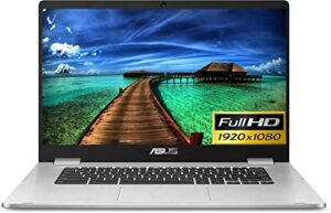 asus 15 slim chrome os laptop intel processor up to 2.4ghz 15.6in full hd nanoedge-display with 180 degree-hinge 4gb ddr4 64gb storage wifi + bt (c523 – renewed)