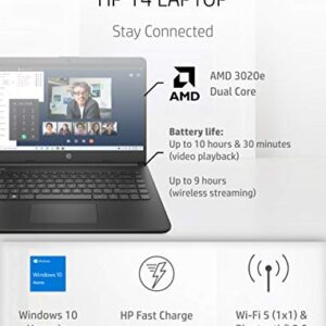 HP 14 Laptop, AMD 3020e, 4 GB RAM, 64 GB eMMC Storage, 14-inch HD Display, Windows 10 Home in S Mode, Long Battery Life, Microsoft 365, (14-fq0020nr, 2020)