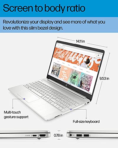 [Windows 11 Pro] HP 15 15.6" HD Business Laptop Computer, 8-Core AMD Ryzen 7 5700U (Beats i7-1180G7), 64GB RAM, 1TB PCIe SSD, Numeric Keypad, Fast Charge, Wi-Fi 6, Bluetooth, Long Battery Life, w/Hub