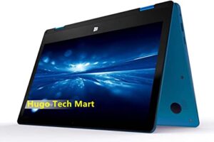 hugo tech mart 11.6″ hd touchscreen 2-in-1 convertible laptop, intel celeron processor up to 2.8ghz, 4gb ram, 64gb ssd, mini-hdmi, webcam, super-fast wifi up to 1300 mbps, windows 11, blue (renewed)