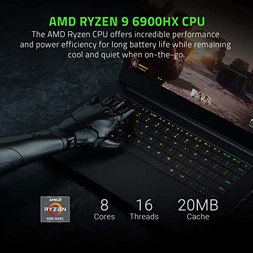 Razer Blade 14 Gaming Laptop: AMD Ryzen 9 6900HX CPU - NVIDIA GeForce RTX 3070 Ti - 14" QHD 165Hz - 16GB DDR5 RAM - 1TB PCIe SSD - Windows 11 - Ultra-Thin - CNC Aluminum - Chroma RGB