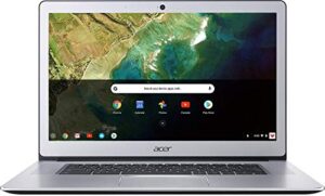 acer chromebook 15, intel celeron n3350, 15.6″ full hd touch, 4gb lpddr4, 32gb storage, google chrome, pure silver, cb515-1ht-c2ae, 15-15.99 inches