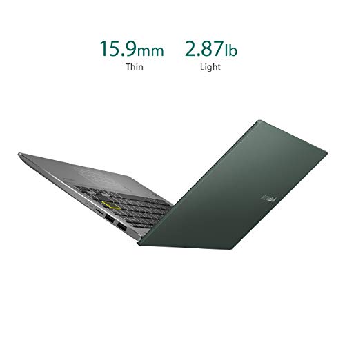 ASUS VivoBook S14 S435 Laptop, 14” FHD Display, Intel Evo Platform, i7-1165G7 CPU, 8GB RAM, 512GB PCIe SSD, Windows 11 Home, AI Noise-Cancellation, Deep Green, S435EA-DH71-GR