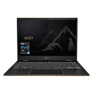 msi summit e13 flip evo professional laptop: 13″ ips-level touch screen, intel core i7-1185g7, iris xe, 16gb ram, 512gb nvme ssd, win10 home, ink black (a11mt-023)