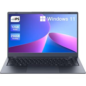 tulasi laptop computer, 2023 laptop, windows 11 laptop 12gb ram 256gb nvme ssd intel 4-cores n5095 laptops 14 inch 1080p ips display, wifi 5, bluetooth, usb type c, webcam