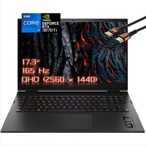 hp omen 17.3″ qhd(2560 x 1440) 165hz gaming laptop, 14 cores 12th gen intel i7-12700h, geforce rtx 3070ti (tgp 150w), rgb backlit kb, b & o, wi-fi 6e, thunderbolt 4, win 11 (32gb ddr5 | 2tb pcie ssd)