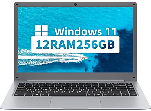 Jumper Laptop 14 Inch Laptops 12GB RAM 256GB ROM SSD Windows 11 Notebook Computer with FHD 1080P Display, 14nm Intel Celeron,Dual speakers,Full Size Keyboard,Large Battery 35520mWH - One Year Warranty