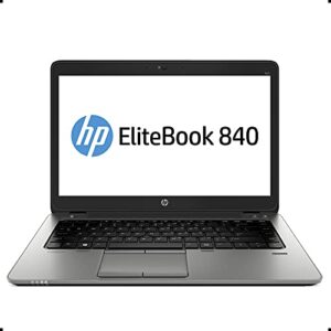 hp elitebook 840 g2 14in laptop, core i5-5300u 2.3ghz, 16gb ram, 256gb ssd, windows 10 pro 64bit, webcam (renewed)