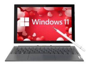 lenovo ideapad duet 3i 2 in 1 tablet, 10.3 inch touchscreen display, intel celeron n4020, windows 11 in s mode, 4gb ram, 64gb emmc+64gb card, type-c, detachable keyboard included, pcm stylus pen