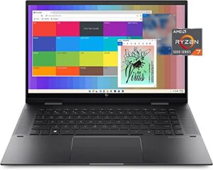 hp 2022 envy x360 15.6″ fhd 2-in-1 touchscreen laptop amd 8-core ryzen 7 5825u radeon graphics 32gb ram ddr4 2tb nvme ssd hdmi2.1 2 x usb-c backlit kb wifi ax bt windows 11 home w/ re 32gb usb