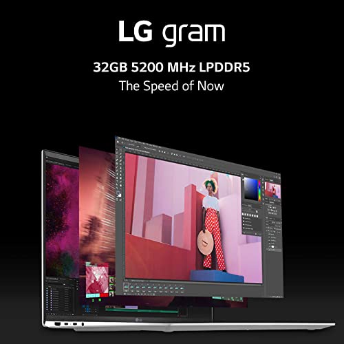 LG gram (2022) 17Z90Q Ultra Lightweight Laptop, 17" (2560 x 1600) IPS Display, Intel Evo 12th Gen i7 1260P Processor, 32GB LPDDR5, 2TB NVMe SSD, FHD Webcam, WiFi 6E, Thunderbolt 4, Windows 11, Black