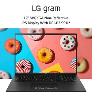 LG gram (2022) 17Z90Q Ultra Lightweight Laptop, 17" (2560 x 1600) IPS Display, Intel Evo 12th Gen i7 1260P Processor, 32GB LPDDR5, 2TB NVMe SSD, FHD Webcam, WiFi 6E, Thunderbolt 4, Windows 11, Black