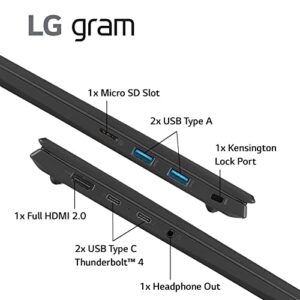 LG gram (2022) 17Z90Q Ultra Lightweight Laptop, 17" (2560 x 1600) IPS Display, Intel Evo 12th Gen i7 1260P Processor, 32GB LPDDR5, 2TB NVMe SSD, FHD Webcam, WiFi 6E, Thunderbolt 4, Windows 11, Black