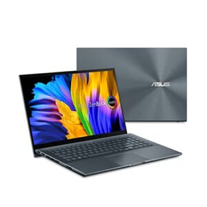 asus zenbook pro 15 oled laptop 15.6” fhd touch display, amd ryzen 9 5900hx cpu, nvidia geforce rtx 3050 ti gpu, 16gb ram, 1tb pcie ssd, windows 11 pro, pine grey, um535qe-xh91t