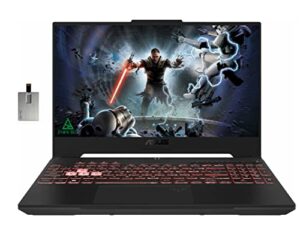 asus 2022 tuf a15 15.6″ fhd 144hz gaming laptop, amd ryzen 7-6800h processor, 16gb ddr5 ram, 512gb pcie ssd, backlit keyboard, geforce rtx 3050ti 4g, hd webcam, win 11, gray, 32gb snowbell usb card