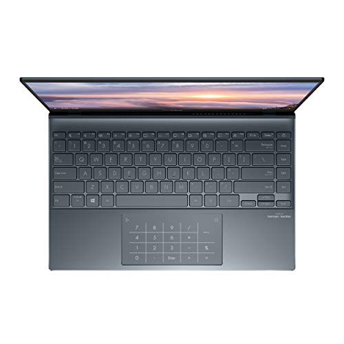 ASUS ZenBook 14 Ultra-Slim Laptop 14” FHD Display, AMD Ryzen 5 5600H CPU, Radeon Vega 7 Graphics, 8GB RAM, 512GB PCIe SSD, NumberPad, Windows 11 Home, Pine Grey, UM425QA-EH51