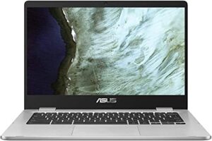 asus chromebook 14″ hd anti-glare nano-edge display laptop computer, intel celeron n3350 up to 2.4ghz, 4gb ddr4, 64gb emmc flash memory, hd webcam, 802.11ac, bluetooth, usb-c, microsd, chrome os