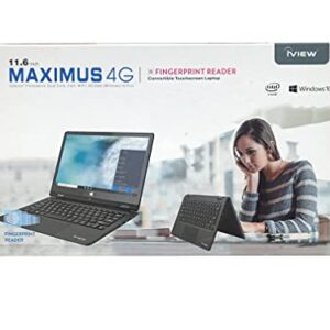 IVIEW Maximus 4G LTE 4G/64G Ultra-Slim 11.6" 360° Convertible Laptop with Fingerprint Recognition, Touch Screen, AT&T, T-Mobile 4G LTE Compatible, add SIM Card and use Anywhere.