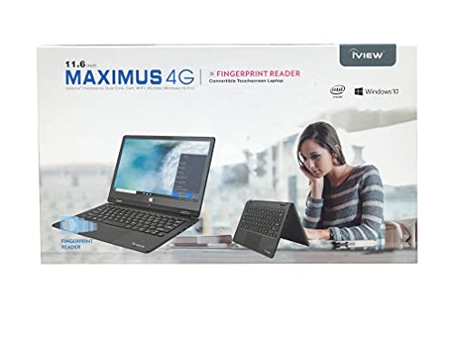 IVIEW Maximus 4G LTE 4G/64G Ultra-Slim 11.6" 360° Convertible Laptop with Fingerprint Recognition, Touch Screen, AT&T, T-Mobile 4G LTE Compatible, add SIM Card and use Anywhere.