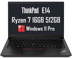 lenovo thinkpad e14 gen 3 14″ fhd ips (amd ryzen 7 5700u, 16gb ram, 512gb pcie ssd, 8-core (beat i7-1165g7)) business laptop, anti-glare, type-c (dp and charge), webcam, win 10 pro / 11 pro