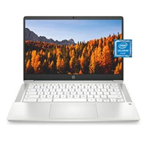 HP Chromebook HD Laptop, Intel Dual-core Celeron Processor, 4GB RAM, 32GB eMMC, Chrome OS, (Renewed), Ceramic white, 14-14.99 inches