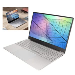 Estink 15.6 inch Laptop, CPU Portable Silver Laptop, 2k Resolution IPS Screen , 16GB Ram, with Backlit Keyboard and Large Touchpad, for Windows 11, Can be Used for Office Games Learning(16+128G)