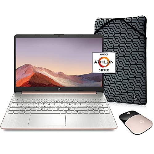 HP Pavilion Laptop (2021 Latest Model), AMD Athlon 3050U Processor, 16GB RAM, 256GB SSD, Long Battery Life, Webcam, HDMI, Bluetooth, WiFi, Rose Gold, Win 10 (Renewed)