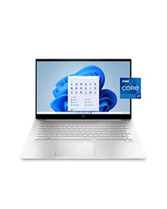 hp envy laptop, intel core i7-1255u processor, intel iris xe graphics, 12 gb ram memory, windows 11 home operating system, (17-ch2010, natural silver)