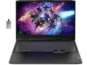 lenovo 2023 ideapad gaming 3 15.6″ 120hz gaming laptop, amd ryzen 5 6600h, 16gb ram, 512gb pcie ssd, nvidia geforce rtx 3050, backlit keyboard, onyx gray, windows 11, 32gb snowbell usb card