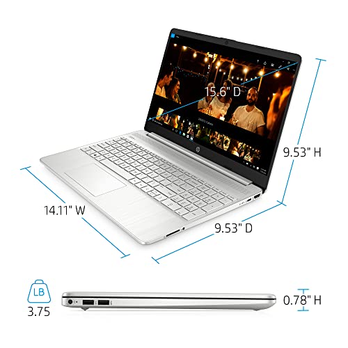 HP 2022 15.6'' FHD Laptop Computer AMD 6-Core Ryzen 5 5500U (Beat i5-1035G1) AMD Radeon Graphics 16GB DDR4 512GB NVMe SSD USB-C HDMI WiFi AC BT HD Webcam Silver Windows 11 Pro w/RE USB