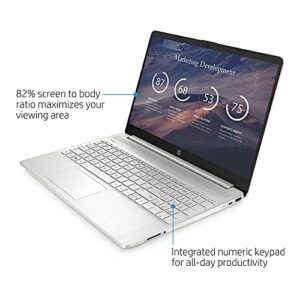 HP 2022 15.6'' FHD Laptop Computer AMD 6-Core Ryzen 5 5500U (Beat i5-1035G1) AMD Radeon Graphics 16GB DDR4 512GB NVMe SSD USB-C HDMI WiFi AC BT HD Webcam Silver Windows 11 Pro w/RE USB