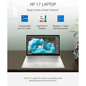 HP 17 inch Laptop with Backlit Keyboard, Intel Core i7-1165G7 Processor, Intel Iris Xe Graphics, 17.3 inch FHD Display, Backlit Keyboard, Fingerprint Reader, HDMI, Windows 11 Home(32GB RAM | 1TB SSD)