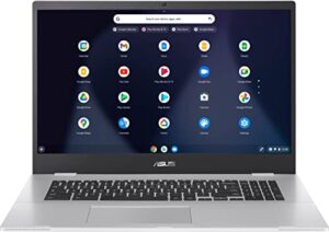 asus – 17.3″ chromebook – intel celeron n4500 – 4gb memory – 32gb emmc – transparent silver