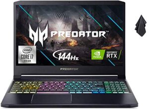 acer predator triton 300 gaming laptop 2021, intel i7-10750h, nvidia geforce rtx 2070, 15.6″ full hd ips 144hz ips display, 16gb ddr4 ram, 1tb nvme ssd, killer wi-fi, rgb backlit kb +oydisen cloth