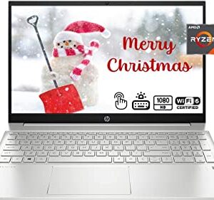 HP Pavilion 15.6" FHD Touchscreen Laptop, AMD Ryzen 7-5825U Processor (Beat i7-1180G7),32GB RAM, 1TB PCIe SSD, Wi-Fi 6, Backlit Keyboard, HDMI, Webcam, Bluetooth, Windows 11 Home, Silver