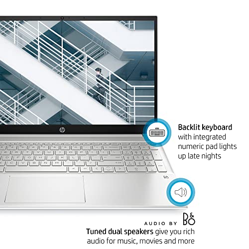 HP Pavilion 15.6" FHD Touchscreen Laptop, AMD Ryzen 7-5825U Processor (Beat i7-1180G7),32GB RAM, 1TB PCIe SSD, Wi-Fi 6, Backlit Keyboard, HDMI, Webcam, Bluetooth, Windows 11 Home, Silver