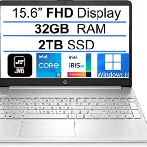 2022 Newest HP 15.6" FHD 1080P IPS Display Laptop Computer, 11th Gen Intel Quad-Core i5-1135G7(Up to 4.2GHz), 32GB RAM, 2TB PCIe SSD, Webcam, Bluetooth, Wi-Fi, HDMI, Windows 11, Silver