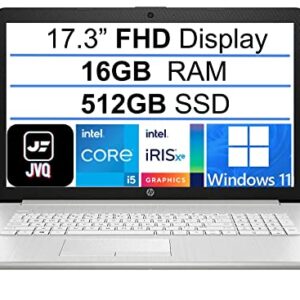 2022 HP Pavilion 17 Laptop, 17.3" FHD IPS Display, 11th Gen Intel i5-1135G7(Up to 4.2GHz, Beat i7-10710U), 16GB RAM, 512GB PCIe SSD, Backlit Keyboard, HDMI, WiFi, Bluetooth, Webcam, Windows 11+JVQ MP