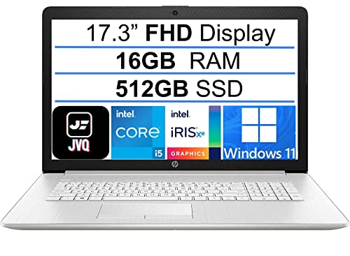 2022 HP Pavilion 17 Laptop, 17.3" FHD IPS Display, 11th Gen Intel i5-1135G7(Up to 4.2GHz, Beat i7-10710U), 16GB RAM, 512GB PCIe SSD, Backlit Keyboard, HDMI, WiFi, Bluetooth, Webcam, Windows 11+JVQ MP