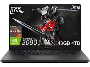 asus rog zephyrus g15 ga503 15.6″ qhd 2k 165hz (40gb ram, 4tb pcie ssd, amd 8-core ryzen 9 5900hs (beat i7-1195g7), rtx 3080 8gb) gaming laptop, backlit kb, type-c, wifi 6, ist cable, win 10 home