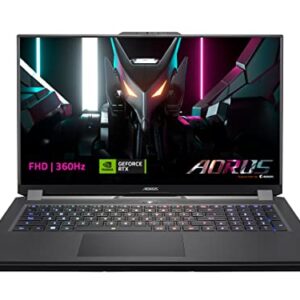 GIGABYTE AORUS 17H: 17.3" Thin Bezel FHD 1920x1080 360Hz Display, NVIDIA GeForce RTX 4080 Laptop GPU 12GB GDDR6, Intel Core i7-13700H, 16GB DDR5 RAM, 1TB SSD, Win11 Home AD (AORUS 17H BXF-74US554SH)