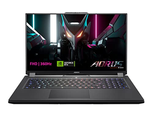 GIGABYTE AORUS 17H: 17.3" Thin Bezel FHD 1920x1080 360Hz Display, NVIDIA GeForce RTX 4080 Laptop GPU 12GB GDDR6, Intel Core i7-13700H, 16GB DDR5 RAM, 1TB SSD, Win11 Home AD (AORUS 17H BXF-74US554SH)