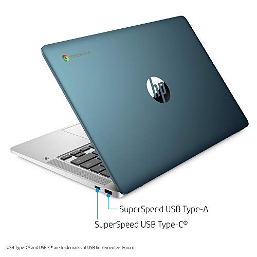 HP Chromebook 14-inch HD Laptop, Intel Celeron N4000, 4 GB RAM, 32 GB eMMC, Chrome (14a-na0070nr, Forest Teal)